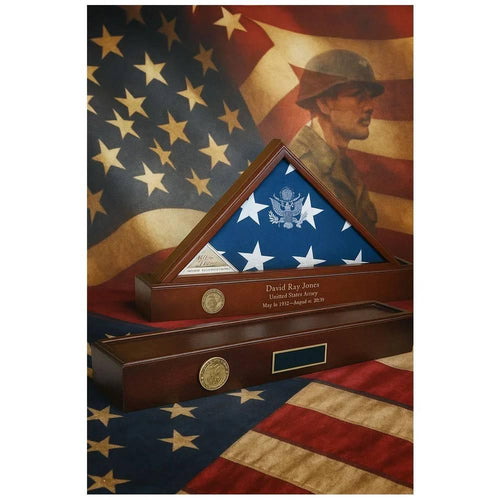Flag and Personalized Pedestal Display Case – A Distinguished Tribute