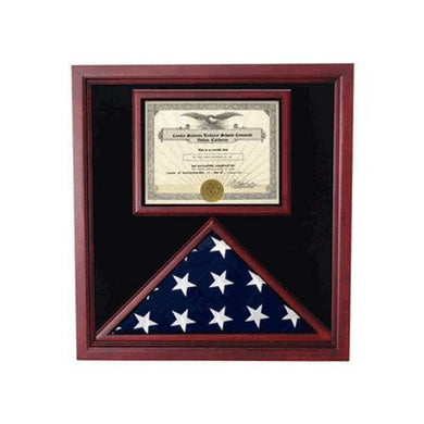 Award flag display case, Certificate display Case